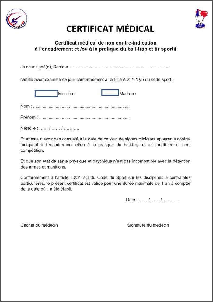 Licences de tir FFBT et FFtir 2024